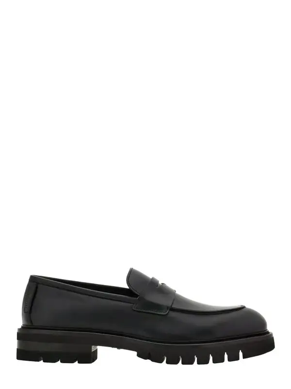 FERRAGAMO Saddle-strap Penny Loafers - Black