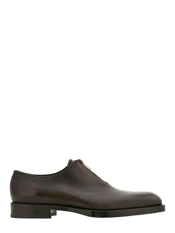 FERRAGAMO Zip-closure Derby Shoes - Brown