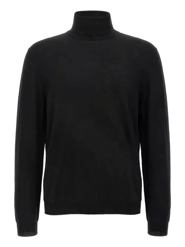 ZANONE Turtleneck Cuffed-sleeve Sweater - Black