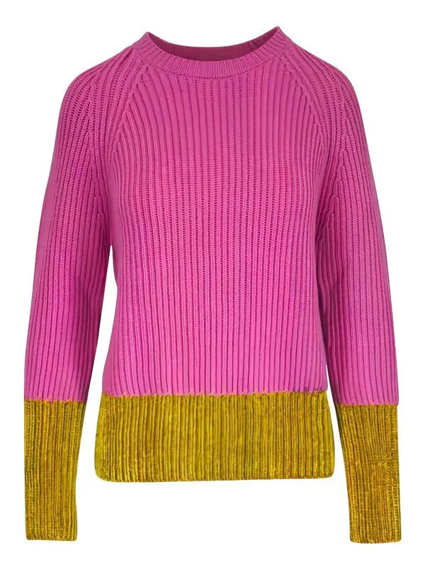 Marni Ribbed Panelled Sweater - Pink