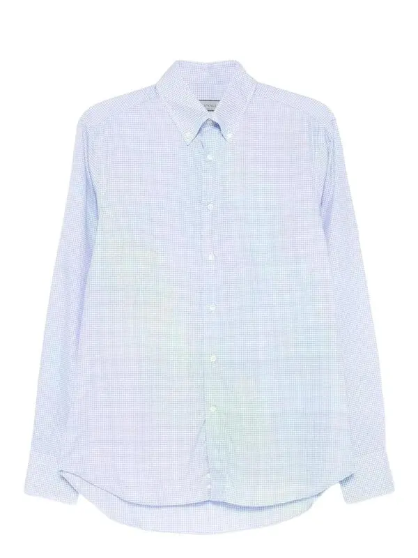 Canali Gingham-check Shirt - Blue