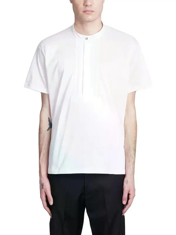 LOW BRAND Mandarin-collar T-shirt - White