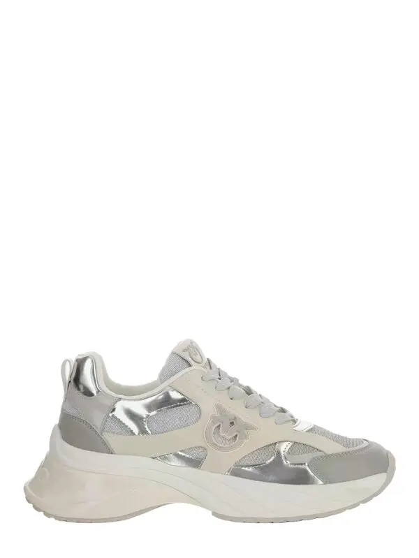 Pinko Ariel Mirror-finish Sneakers - Grey