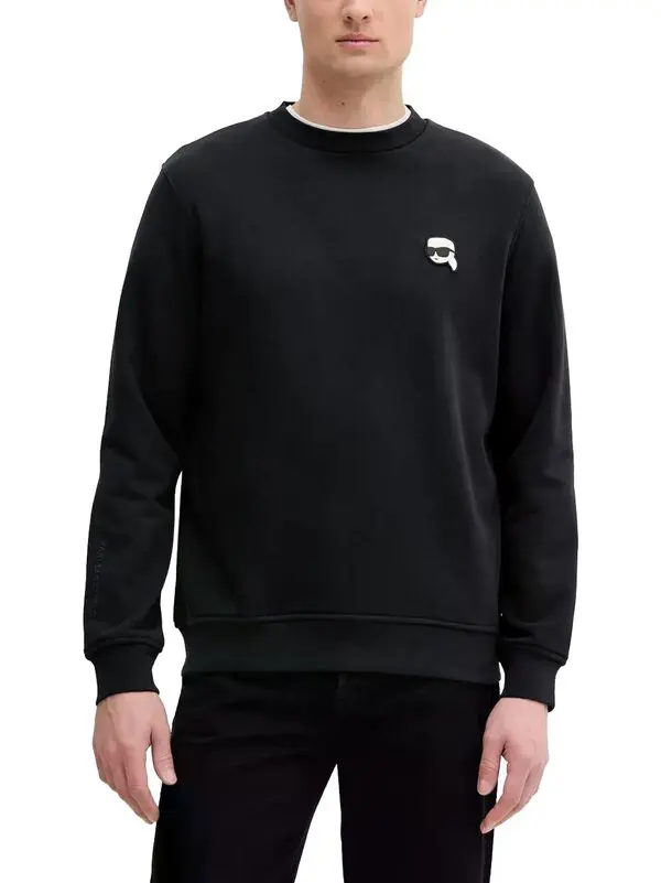 Karl Lagerfeld Logo Crew-neck Sweatshirt - Black