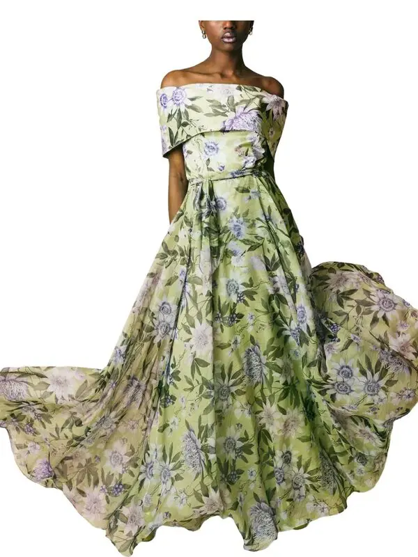 GIADA CURTI Floral-print Maxi Dress - Green