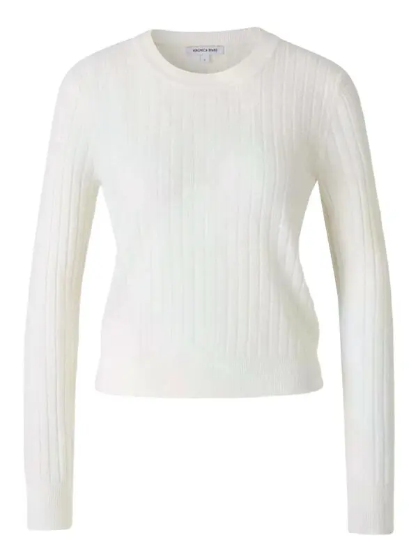 Veronica Beard Ribbed Crew-neck Sweater - White