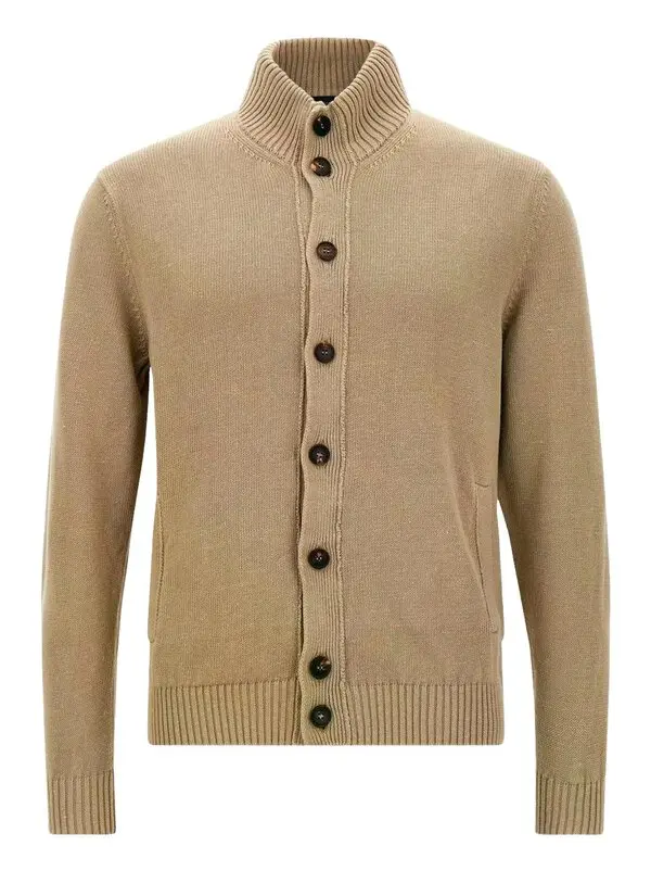 ZANONE High-neck Buttoned Cardigan - Brown