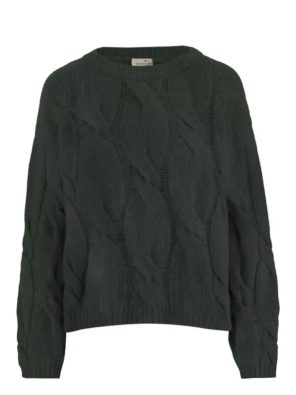 Bruno Manetti Cable-knit Crew-neck Sweater - Green