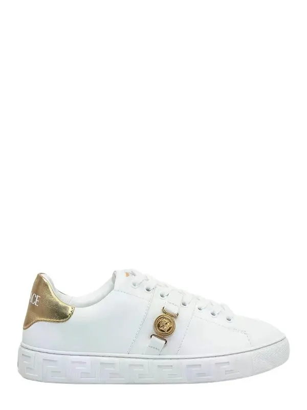Versace Greek-key Emblem Sneakers - White