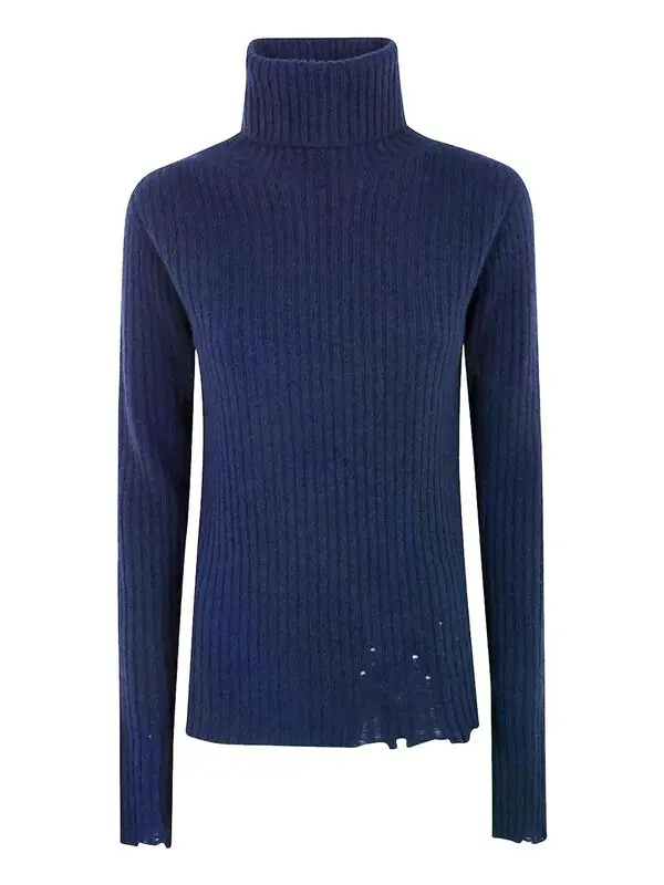 UMA WANG Ribbed Turtleneck Sweater - Blue