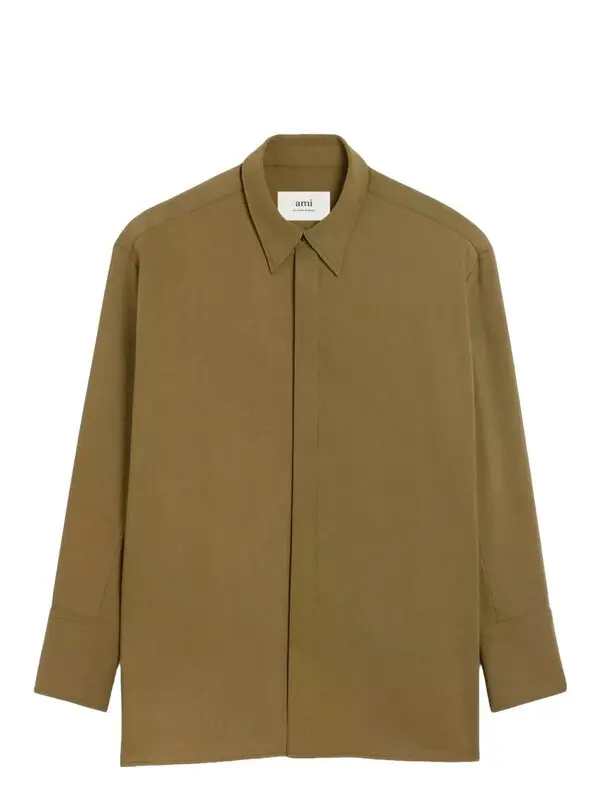 Ami Wool Oversized Shirt - Green