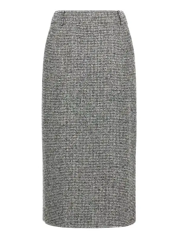 Ermanno Scervino Houndstooth-pattern Midi Skirt - White