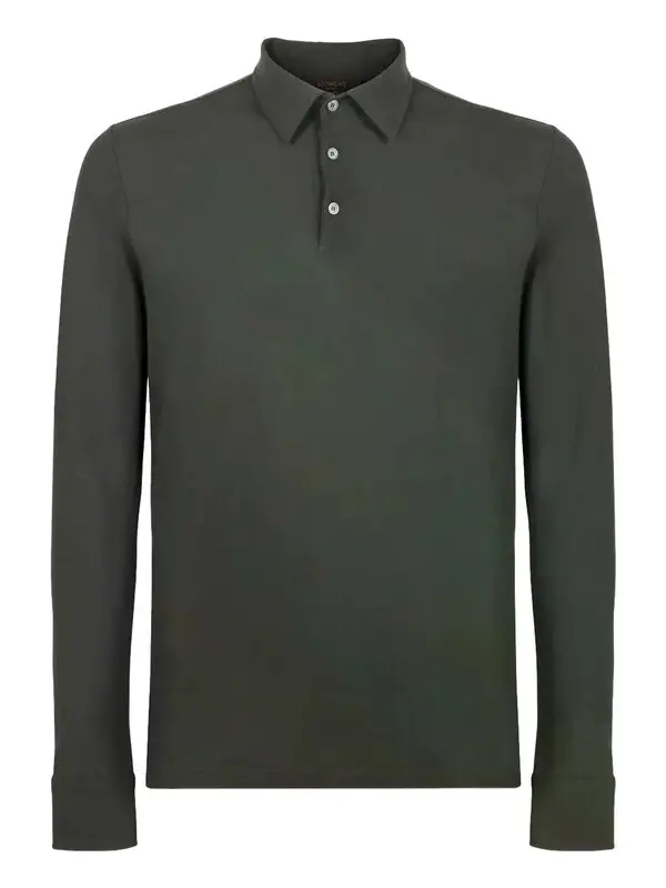 SLOWEAR Long-sleeve Buttoned-cuff Polo Shirt - Grey