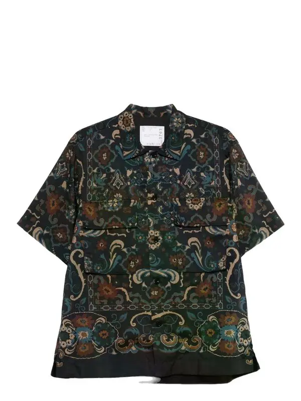 Sacai Paisley-pattern Pocket Shirt - Blue