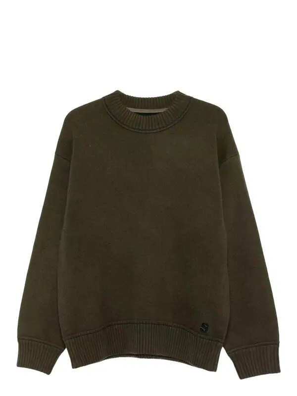 Sacai Ribbed-trim Sweater - Green