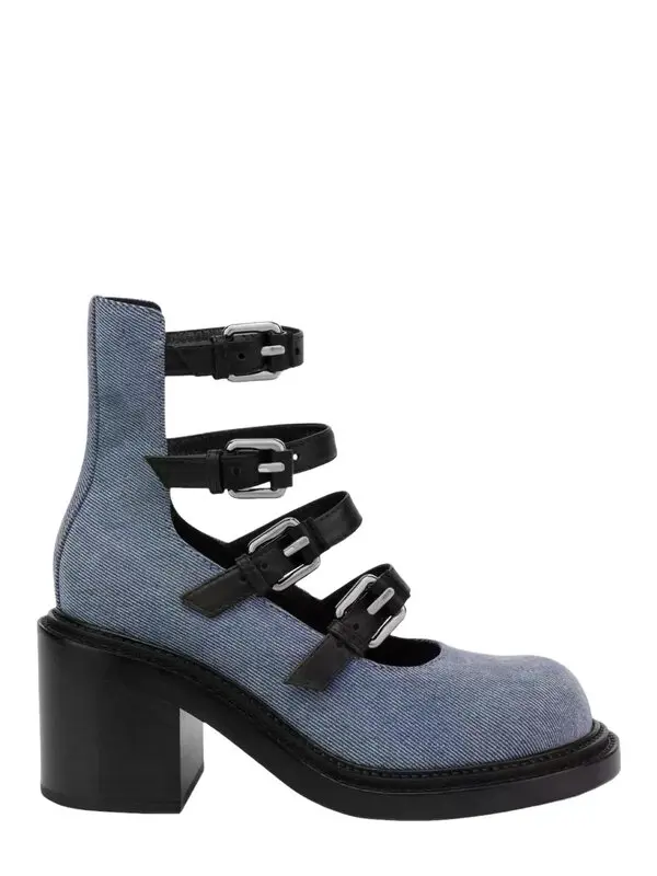Moschino Buckle-strap Denim Pumps - Blue