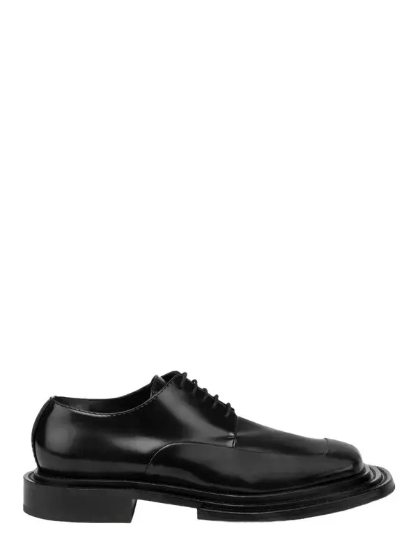 Moschino Leather Lace-up Derby Shoes - Black