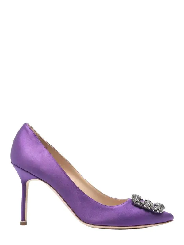 Manolo Blahnik Hangisi Jewel-embellished Pumps - Purple