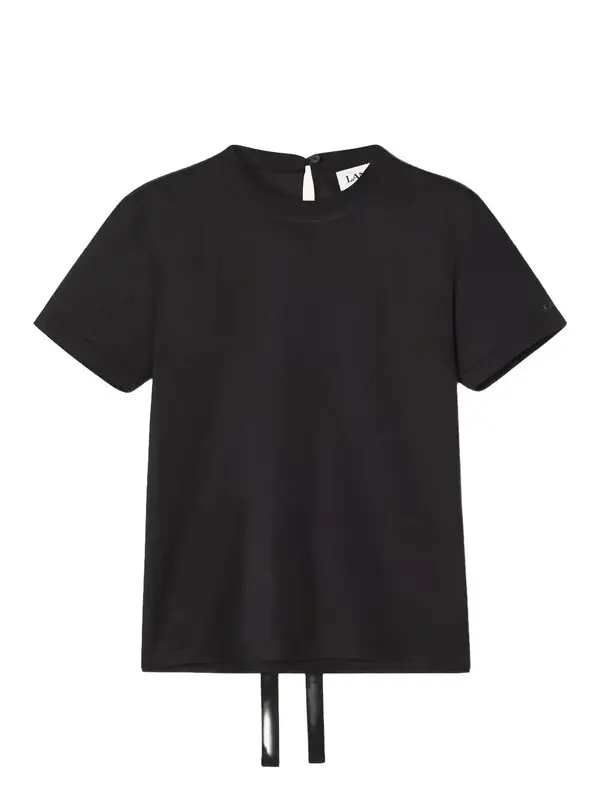 LANVIN Tie-back Cotton T-shirt - Black