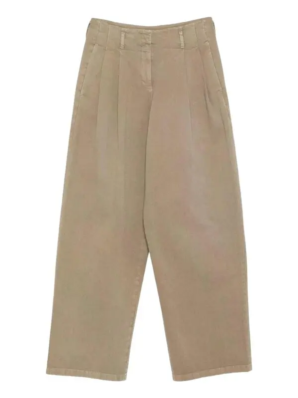 GOLDEN GOOSE Pleated Wide-leg Trousers - Neutrals