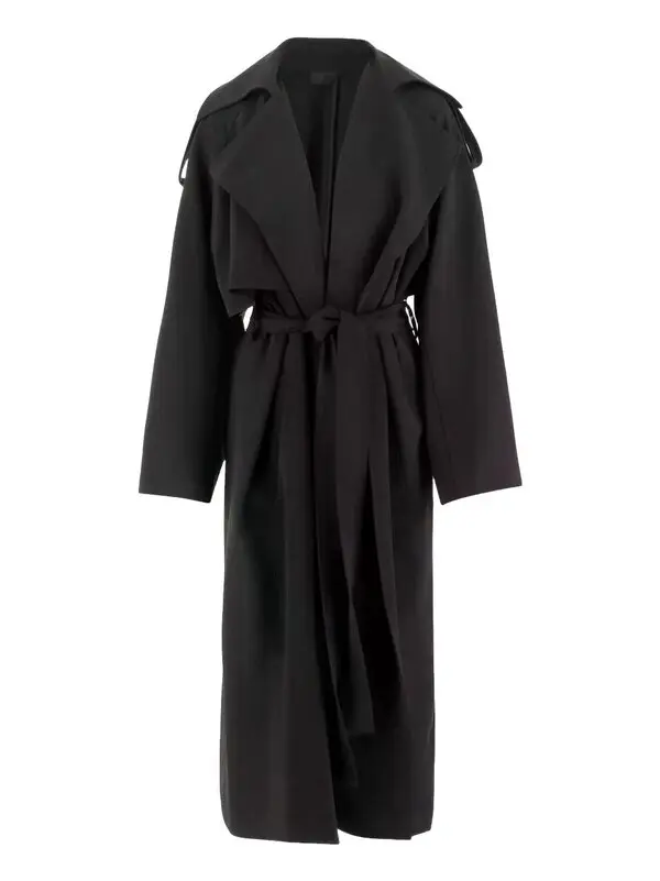 F.IT Belted Wrap Coat - Black