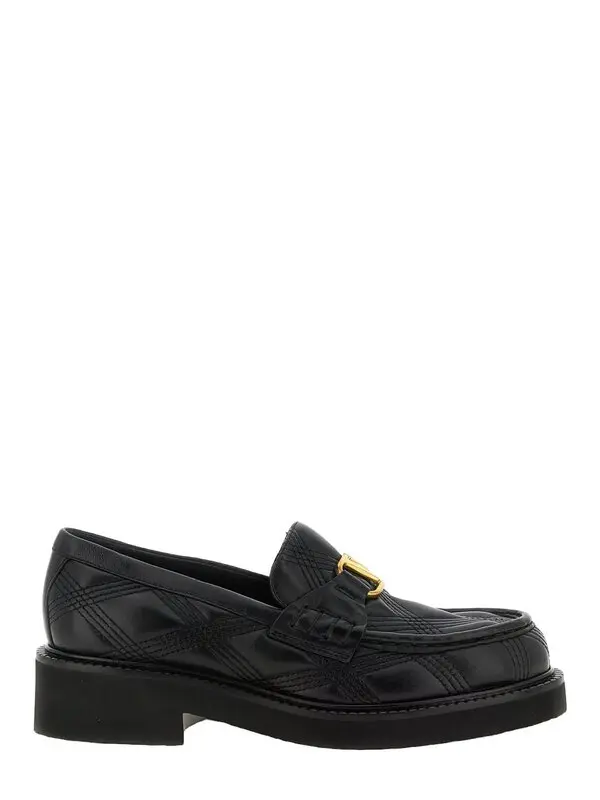 Valentino Garavani Vlogo Signature Quilted Loafers - Black