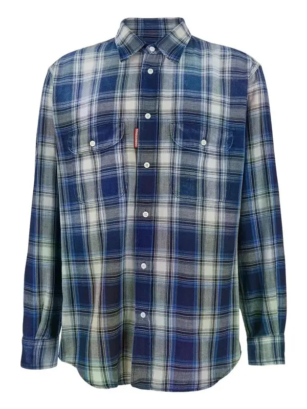 Dsquared2 Checked Pocket Shirt - Blue