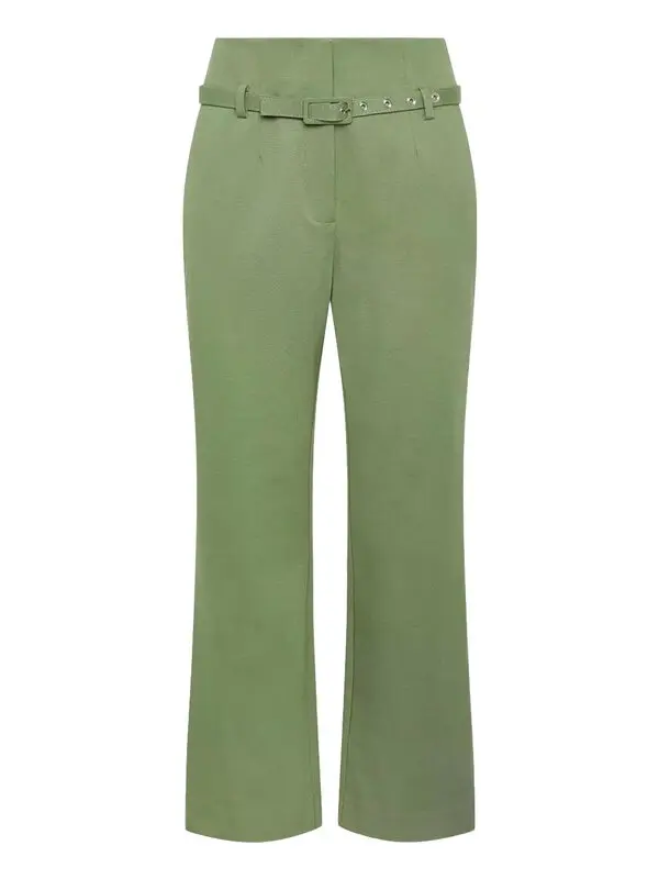 Malìparmi Belted Straight Trousers - Green