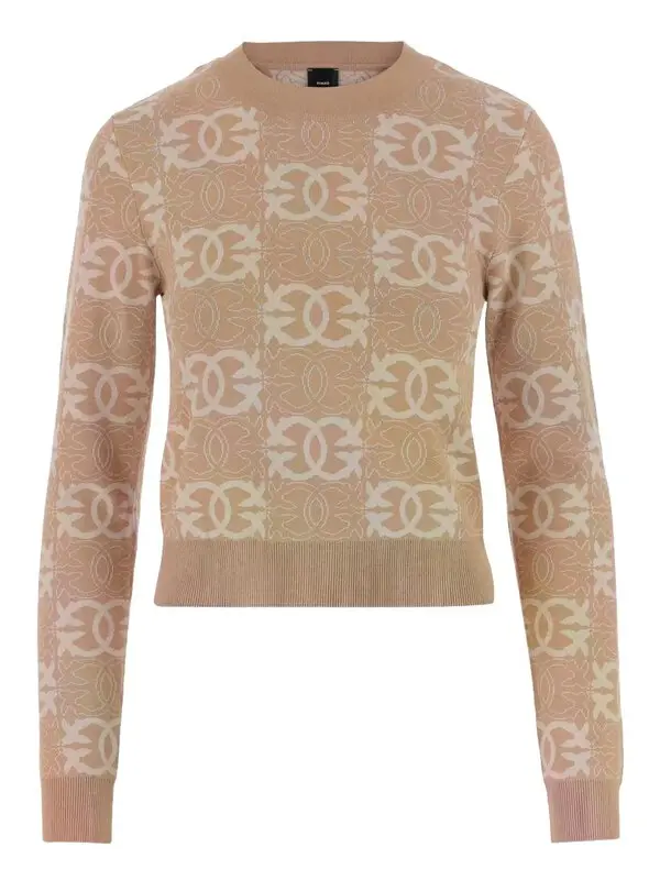 Pinko Love Birds-print Crew-neck Sweater - Pink