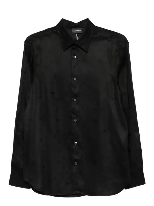 Emporio Armani Eagle-embossed Shirt - Black