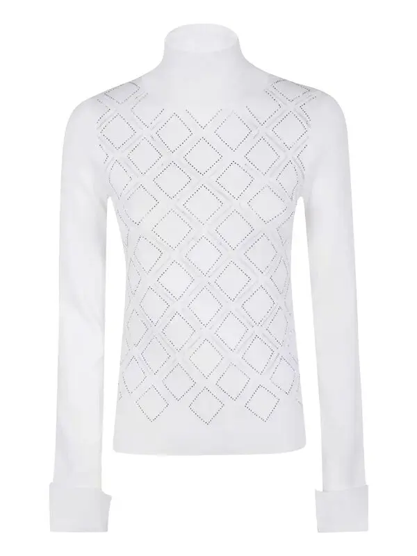 BLUGIRL High-neck Embellished Sweater - White