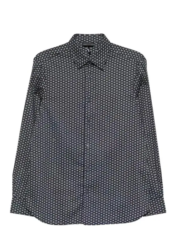 Emporio Armani Geometric-print Shirt - Blue