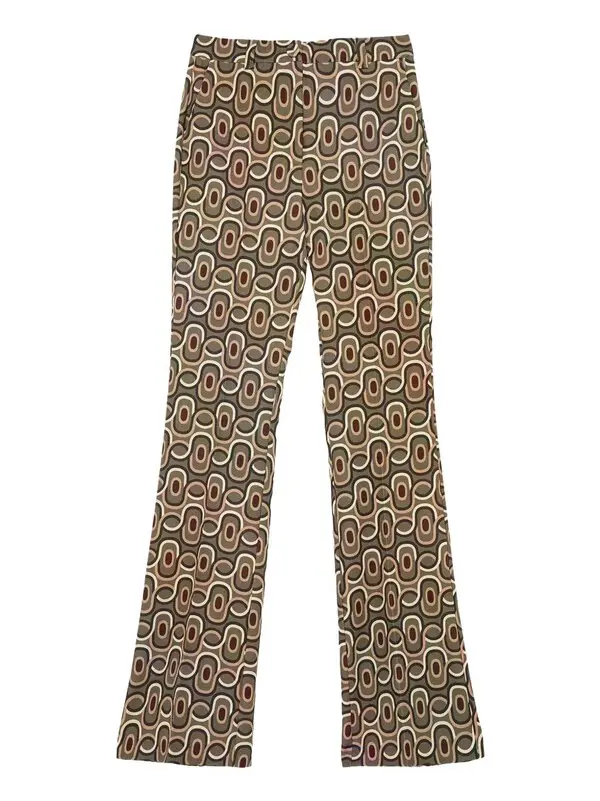 Malìparmi Printed Flared Trousers - Brown