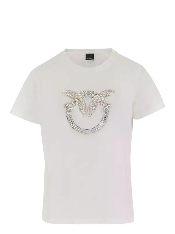 Pinko Crystal-embellished Logo T-shirt - White