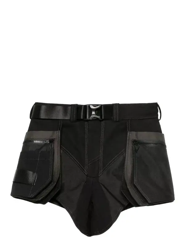 MUGLER Belted Shorts - Black