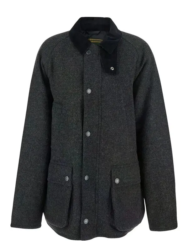 Barbour Bedale Wool Buttoned Coat - Black