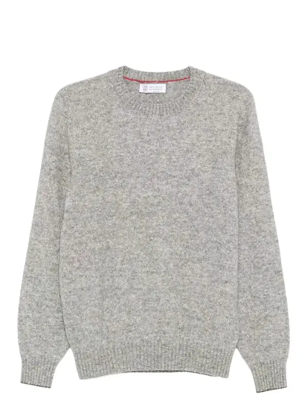 Brunello Cucinelli Crew Neck Long-sleeve Sweater - Grey