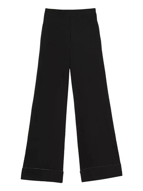 Malìparmi Cuffed Wide-leg Trousers - Black
