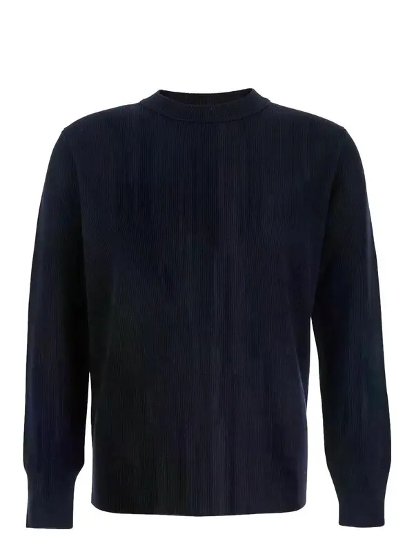 KANGRA Ribbed Crew-neck Sweater - Blue