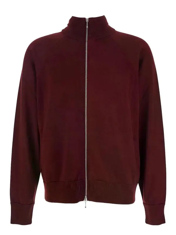 JIL SANDER Zip-up High-neck Cardigan - Red