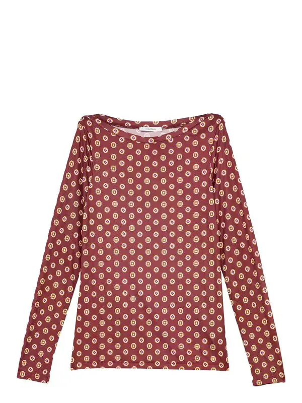 Malìparmi Geometric-print Boat-neck Top - Red