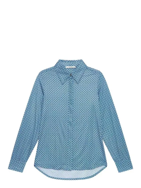 Malìparmi Geometric-print Collared Shirt - Blue