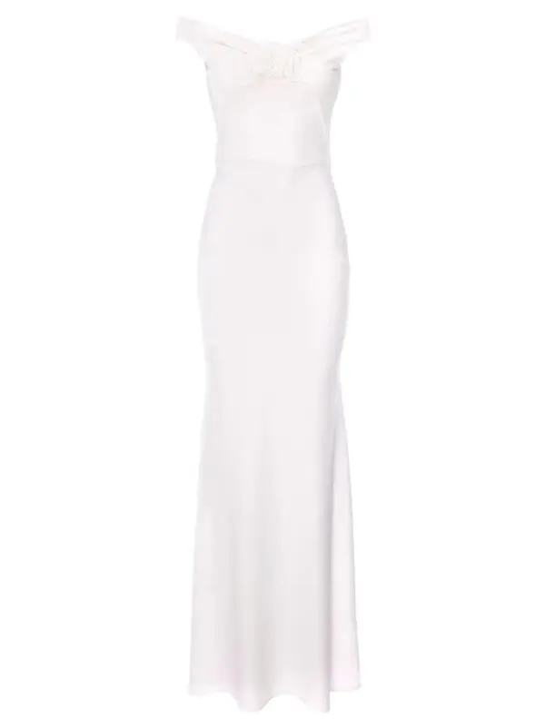 ROSERRY Embellished Sleeveless Maxi Dress - White