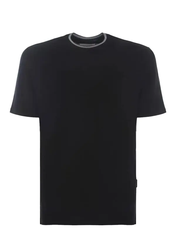 YES LONDON Ribbed-trim T-shirt - Black