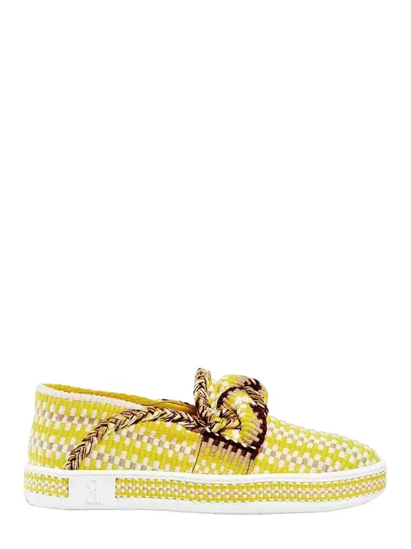 Antolina Checked Braided-detail Espadrilles - Yellow