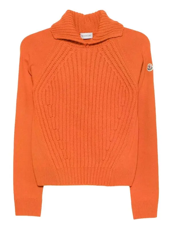 Moncler Cable-knit Turtleneck Sweater - Orange