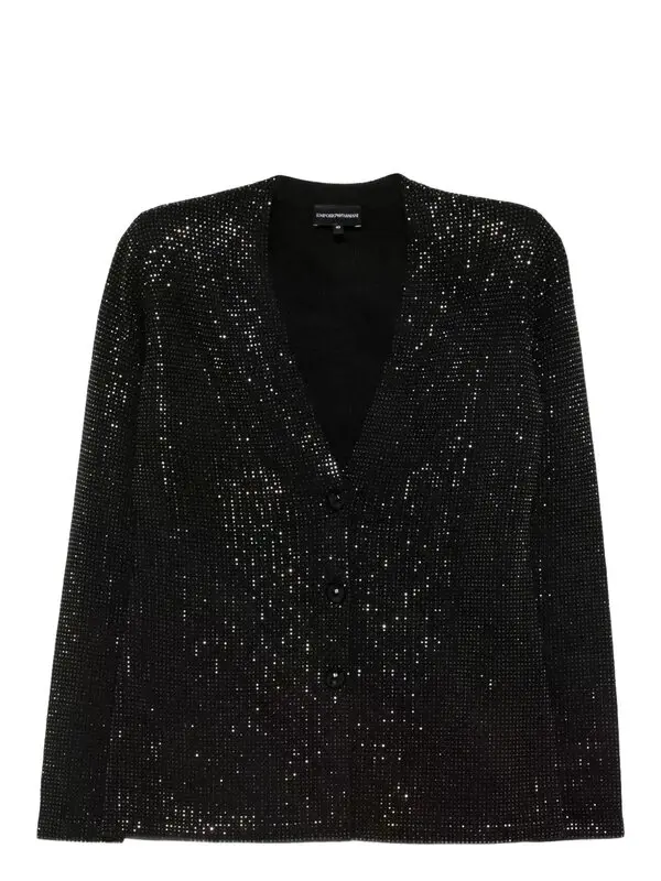 Emporio Armani Embellished Button Jacket - Black