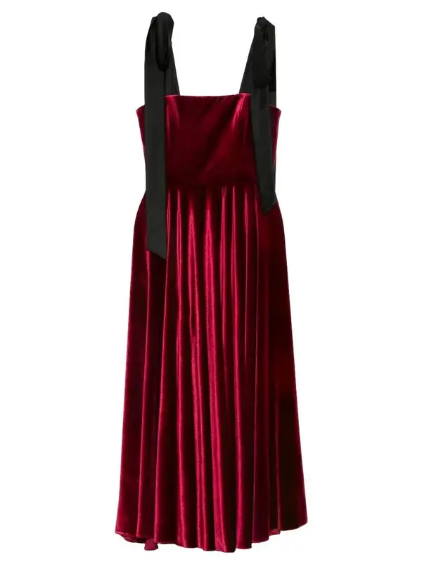ROSERRY Square-neck Midi A-line Dress - Red