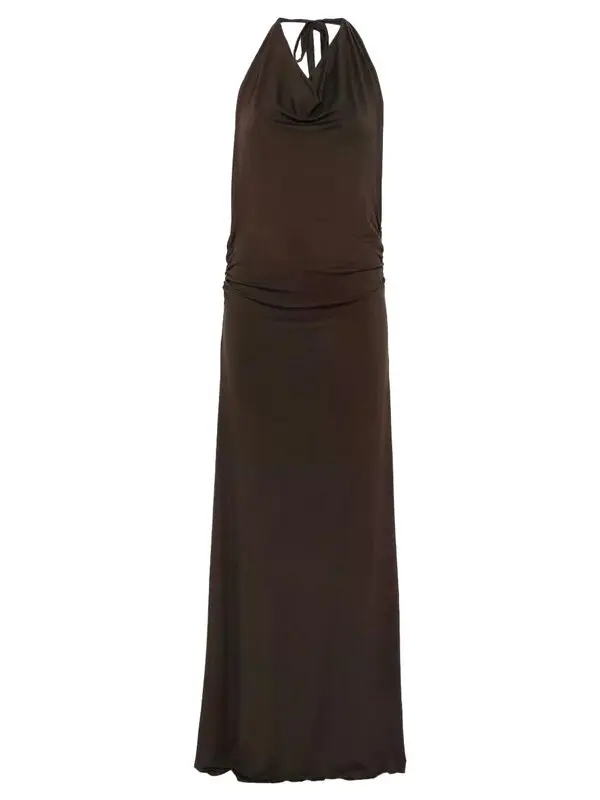 Gimaguas Halterneck Maxi Dress - Brown