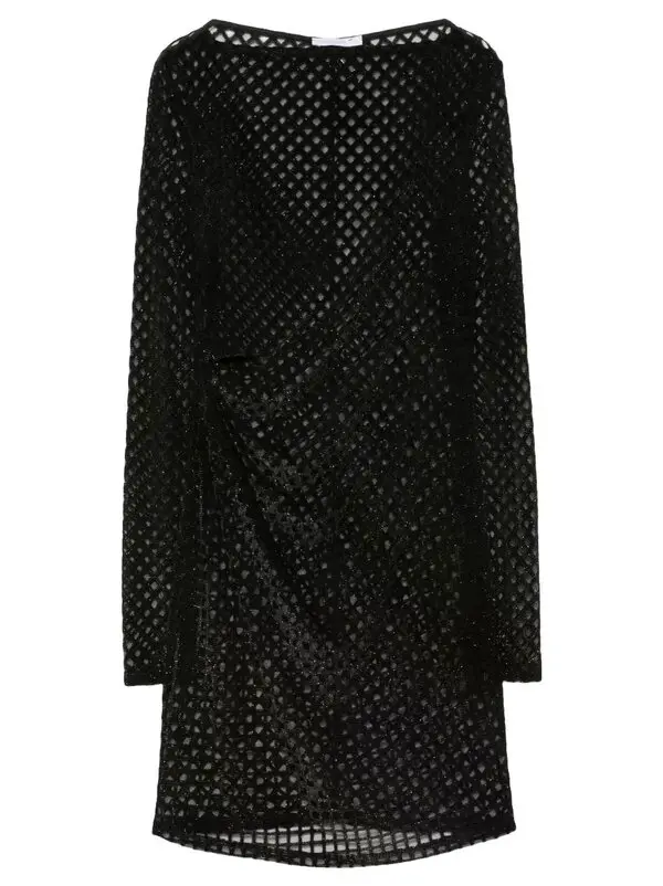 Patrizia Pepe Mesh Mini Dress - Black